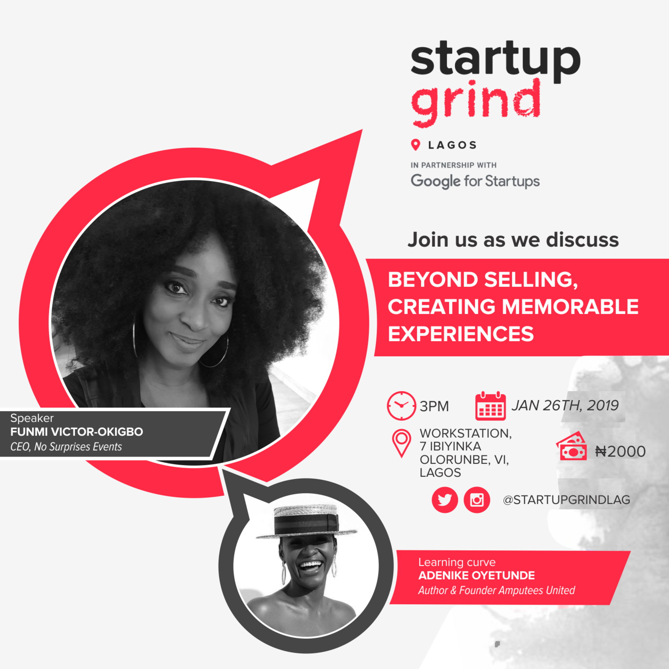 See We are hosting Funmi Victor-Okigbo (Founder, No Surprises Events) at Startup Grind Lagos